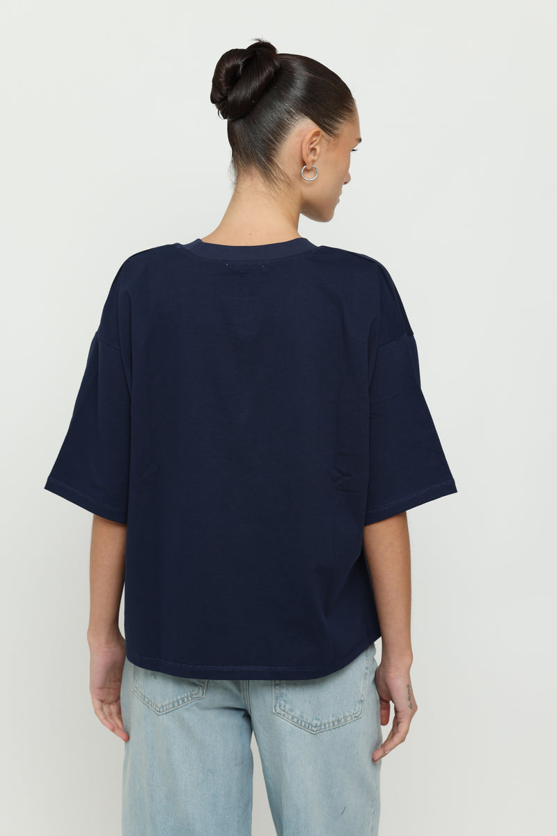Navy & Yellow Boxy Tee – Bound Apparel